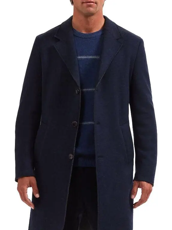 Bugatchi Wool Blend Overcoat - Navy