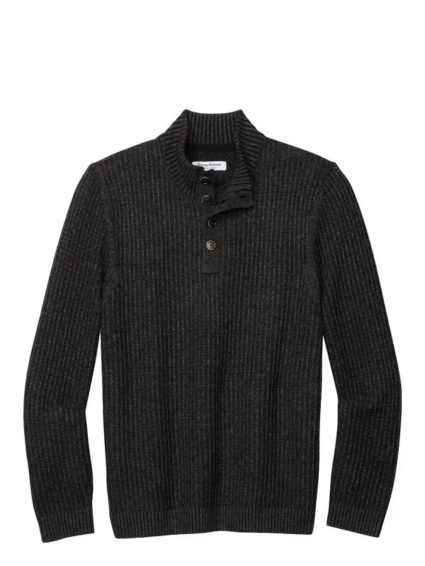 Tommy Bahama Autumn Pier Button Placket Sweater - Black