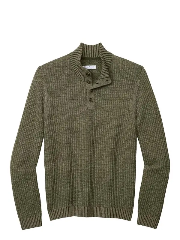 Tommy Bahama Autumn Pier Button Placket Sweater - Palm Moss