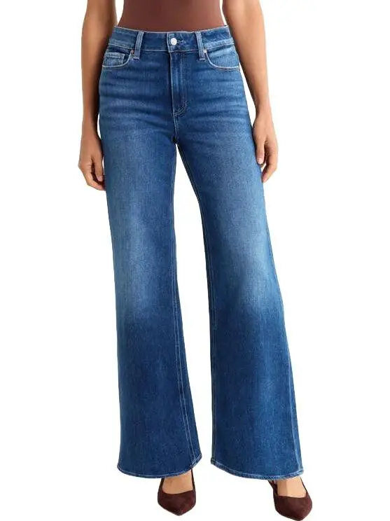 Paige Anessa High Waist Wide Leg Jeans - Hamptons