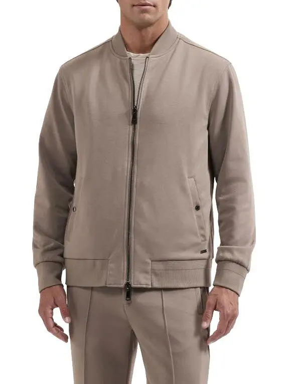 Bugatchi Soft Touch Knit Bomber Jacket - Walnut