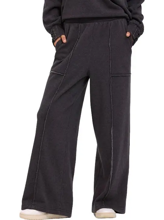 THREADS 4 THOUGHT Sigourney Mineral Wash Wide Leg Pants - Black