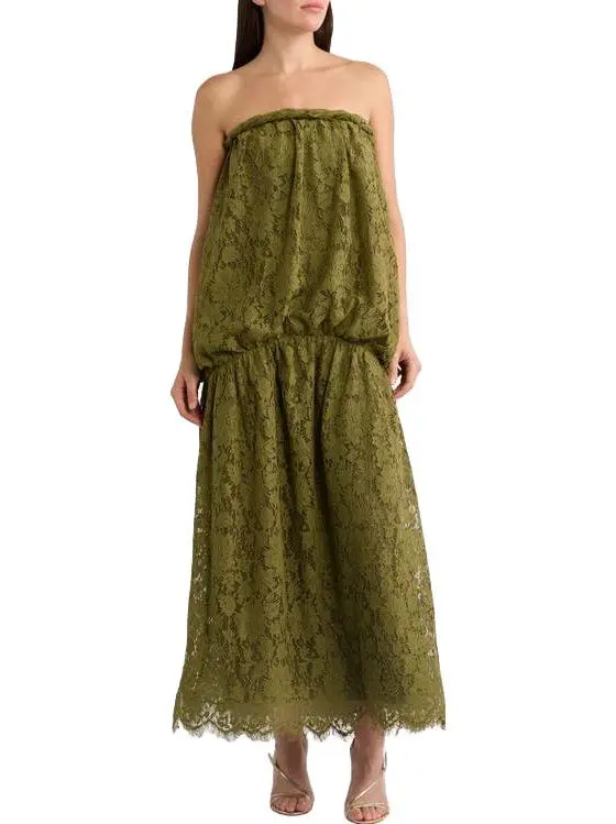 Line & Dot Demeter Strapless Maxi Dress - Olive