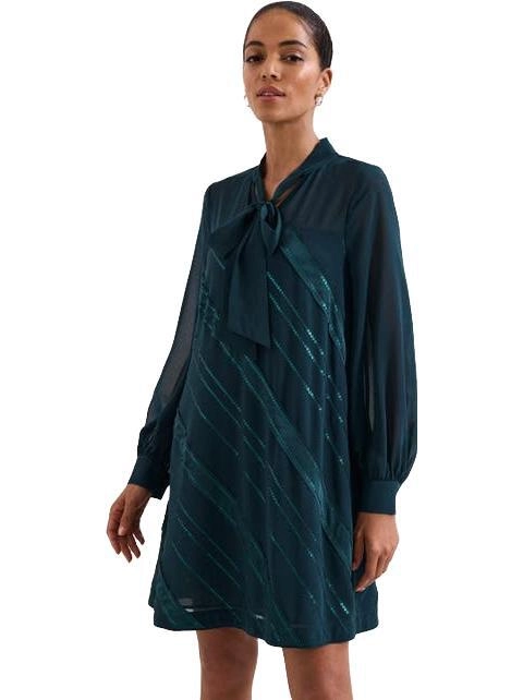 PHASE EIGHT Sonali Satin Dress - Teal