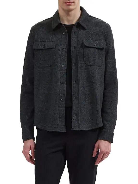 Bugatchi Long Sleeve Knit Button Down Shirt - Black