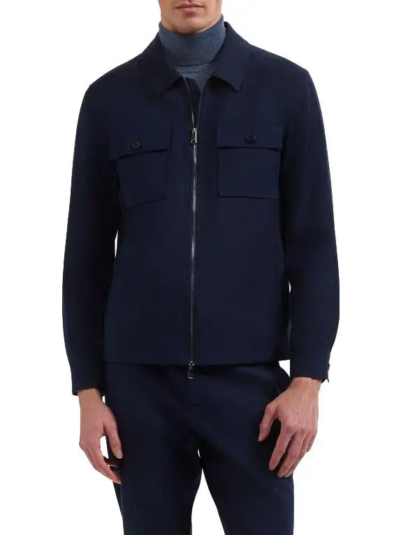 Bugatchi Travel Tech Shirt Jacket - Navy