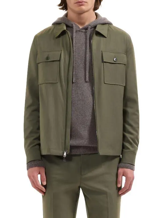 Bugatchi Travel Tech Shirt Jacket - Olive