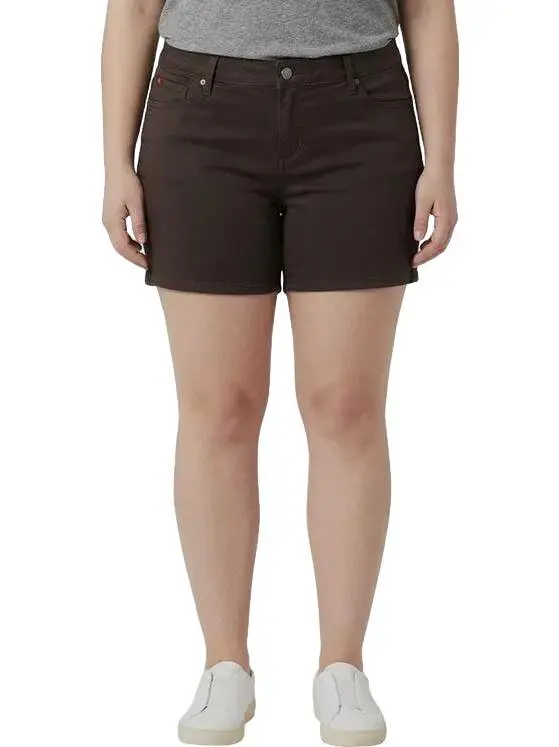 SLINK JEANS Stretch Cotton Blend Twill Shorts - Black
