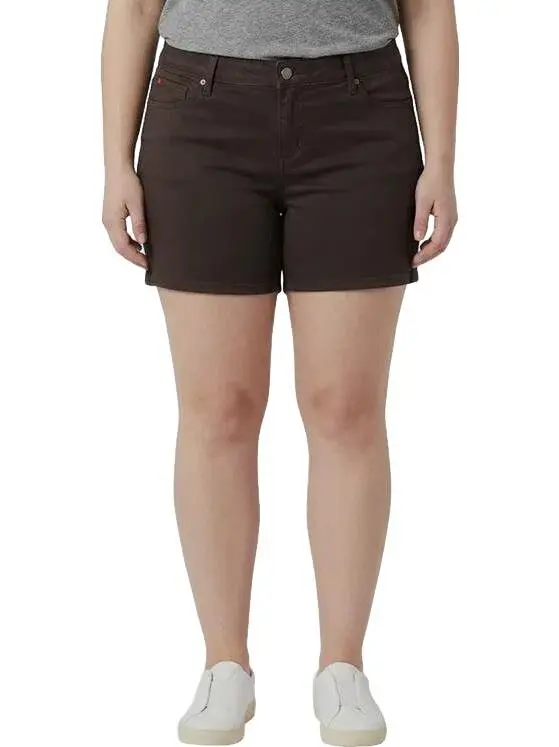 SLINK JEANS Stretch Cotton Blend Twill Shorts - Black