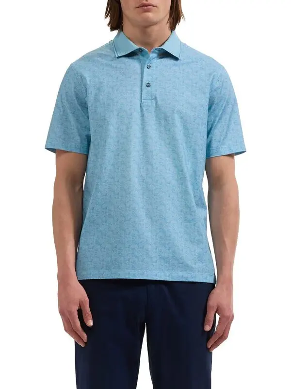 Bugatchi Vidal Ooohcotton® Floral Print Polo - Baltic