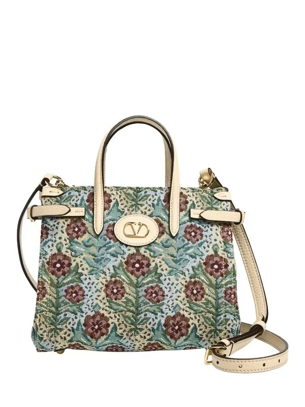Valentino Garavani Small Antibes Tess Tapestry Tote - Blue Multi