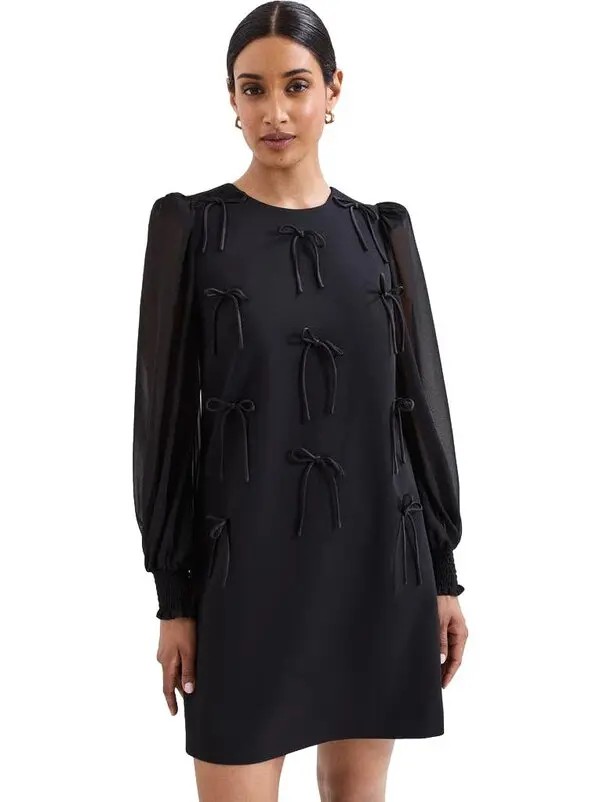 PHASE EIGHT Jamie Bow Shift Dress - Black