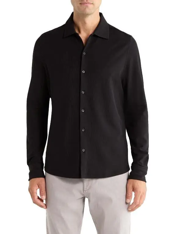 Robert Barakett Sorrell Long Sleeve Knit Shirt - Black
