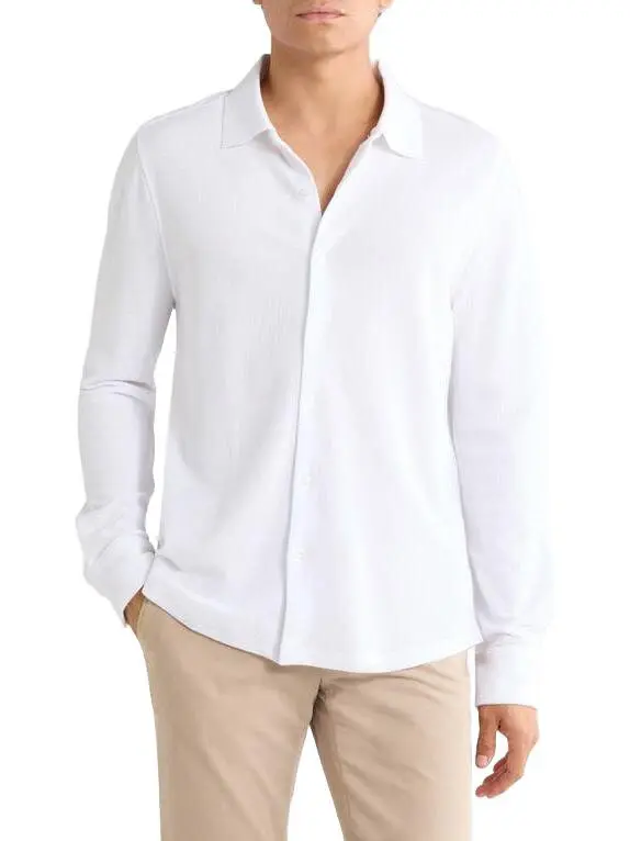 Robert Barakett Sorrell Long Sleeve Knit Shirt - White