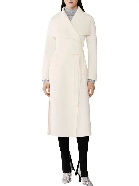 Soia & Kyo Britta Cascade Collar Wool Blend Coat - Powder