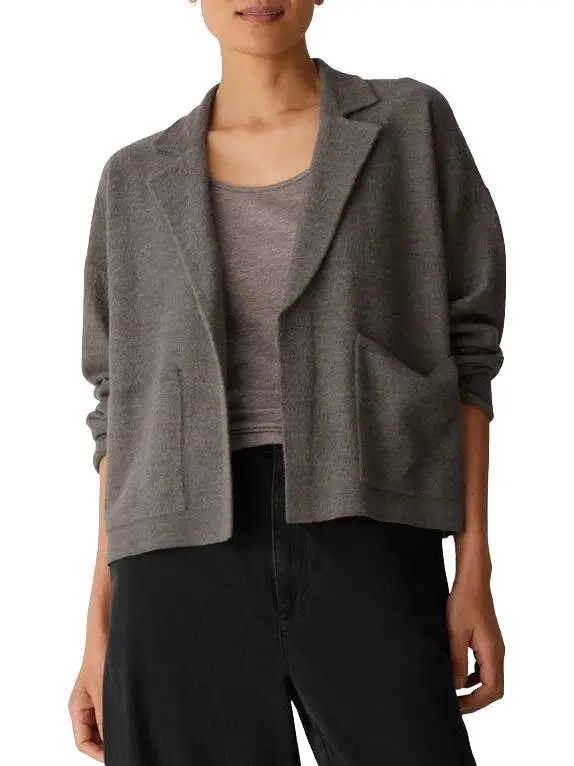Eileen Fisher Notch Collar Cardigan - Cobblestone