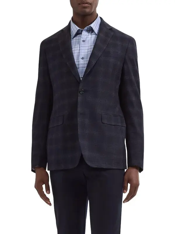 Bugatchi Two-button Wool Blend Blazer - Navy