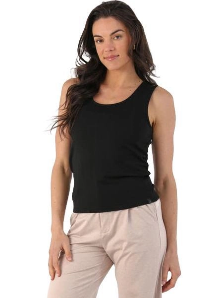 GLYDER Cassie Tank Scoop Neck, Fitted, Stretch - Black