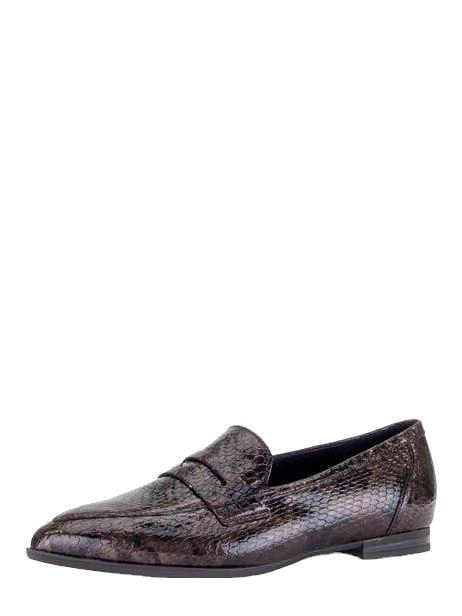 Gabor Rosalie Croc Embossed Leather Loafer - Mocca