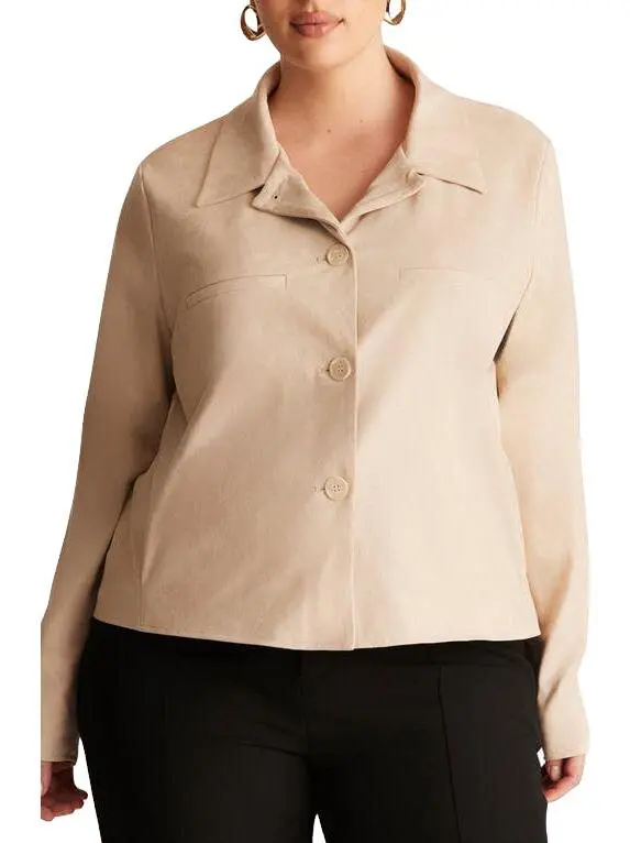 ESTELLE Rowan Faux Suede Jacket - Bone