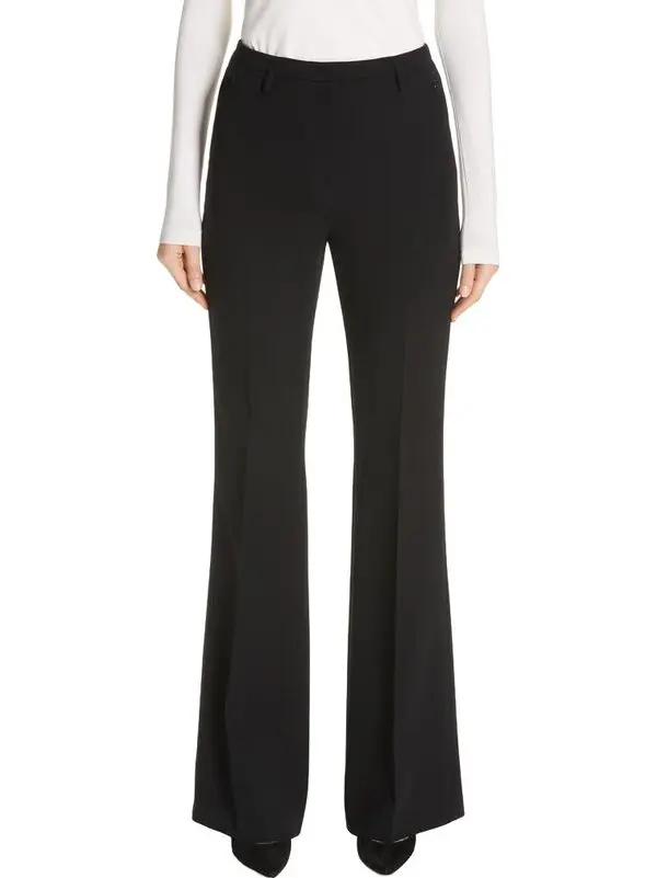 Akris Farrah Stretch Wool Flare Pants - Black