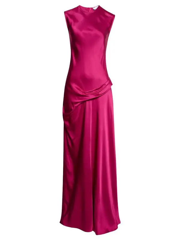 Stella McCartney Draped Satin Gown - Dark Raspberry