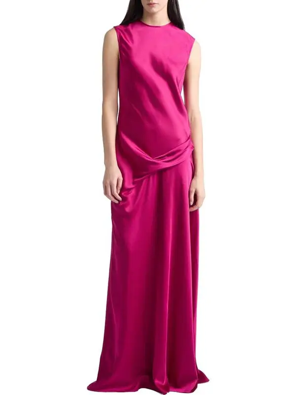 Stella McCartney Draped Satin Gown - Dark Raspberry