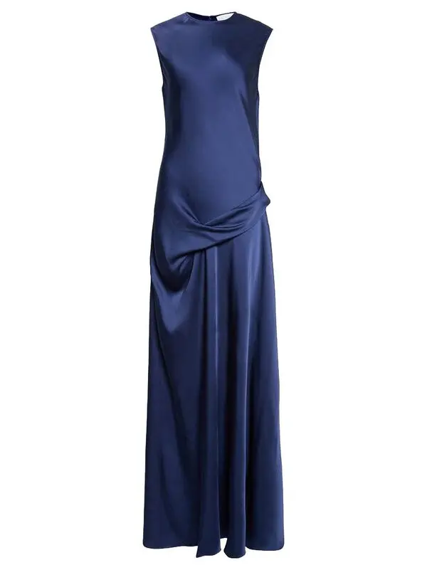 Stella McCartney Draped Satin Gown - Navy