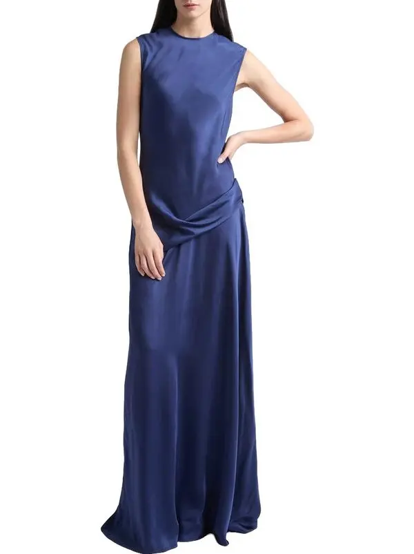 Stella McCartney Draped Satin Gown - Navy