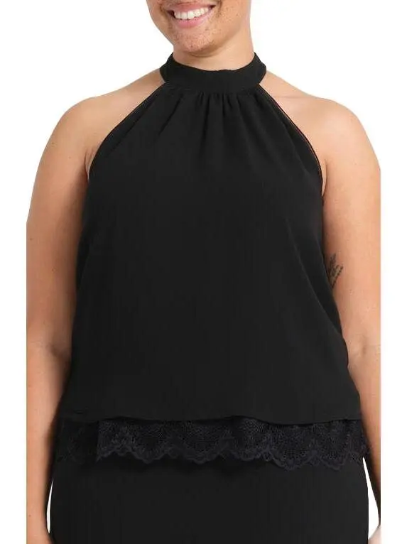ESTELLE Kali Halter Neck Shell - Black