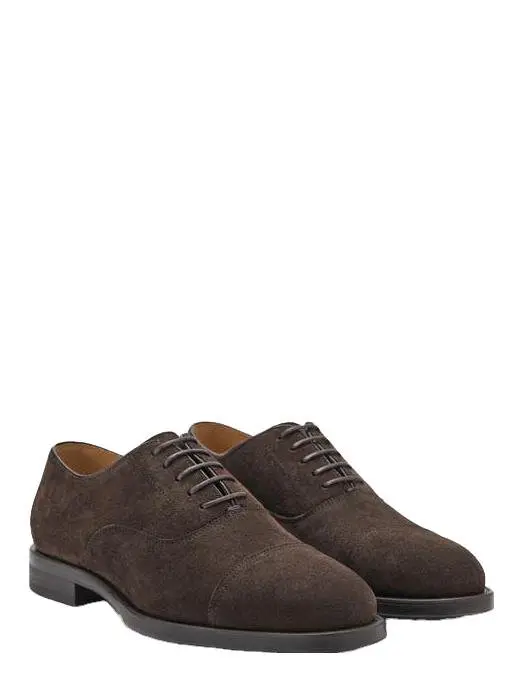 Mango Suede Cap Toe Oxford - Chocolate