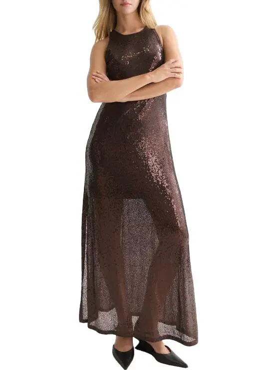 Scotch & Soda Sequined Maxi Dress - Shale
