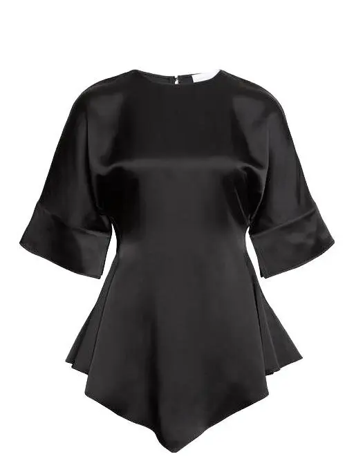 Stella McCartney Flared Satin Top - Black