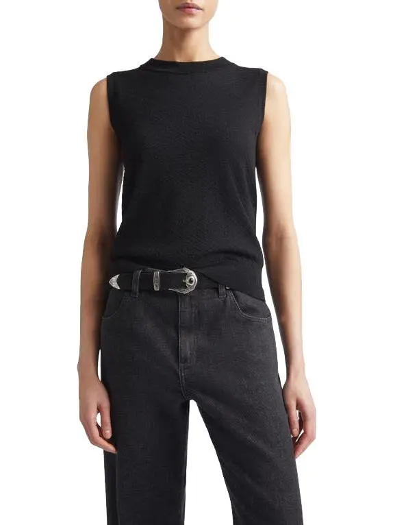 Eleventy Sleeveless Wool Blend Knit Shell - 22 Black