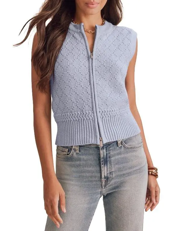 Splendid Benson Zip Sweater Vest - Blue Mist