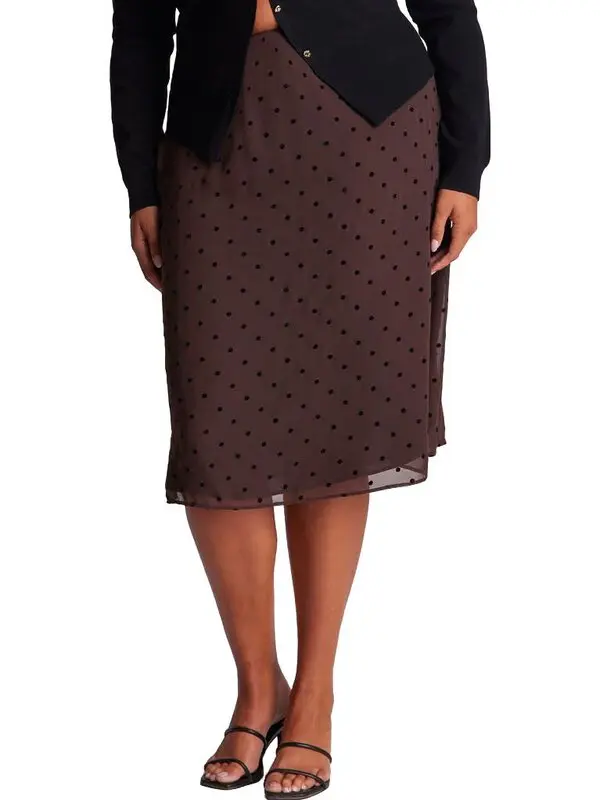 ESTELLE Sable Polka Dot Midi Skirt - Coco Polka