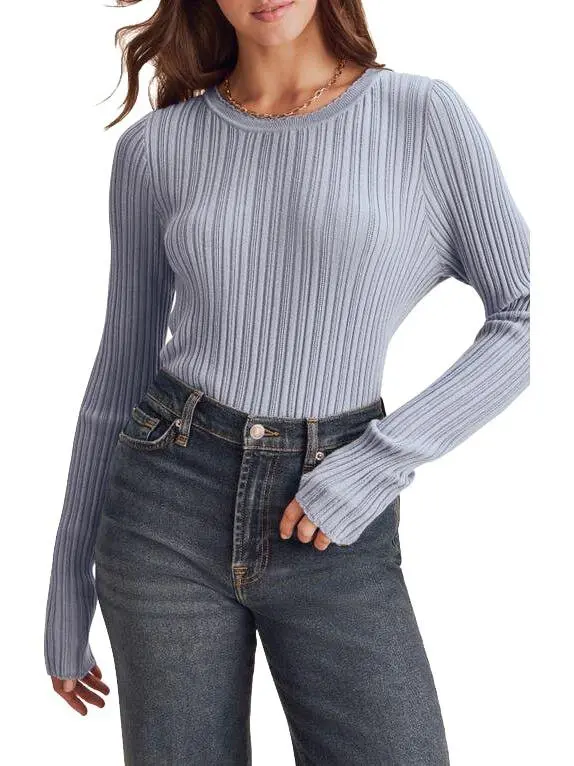 Splendid Georgie Pointelle Sweater - Blue Mist