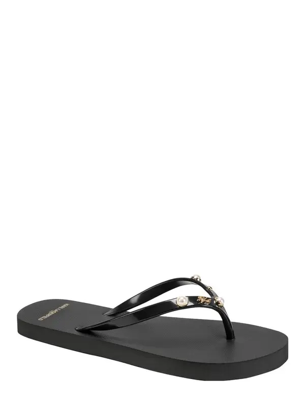 Karl Lagerfeld Paris Zimia Pearl Flip Flop - Black