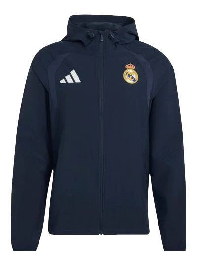 Adidas Real Madrid Tiro Travel Full-zip Windbreaker - Navy