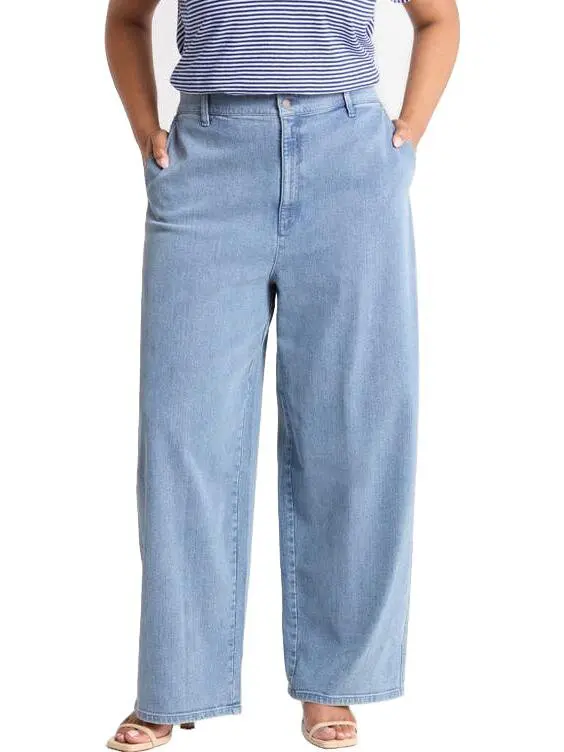 Eileen Fisher High Waist Roomy Wide Leg Jeans - Cloud Indigo
