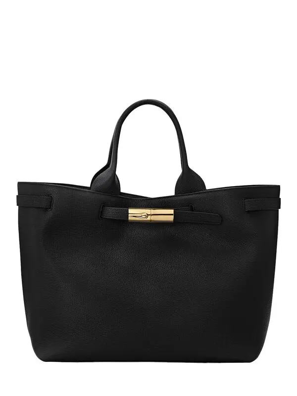 Longchamp Le Smart Flow Large Leather Tote - Black