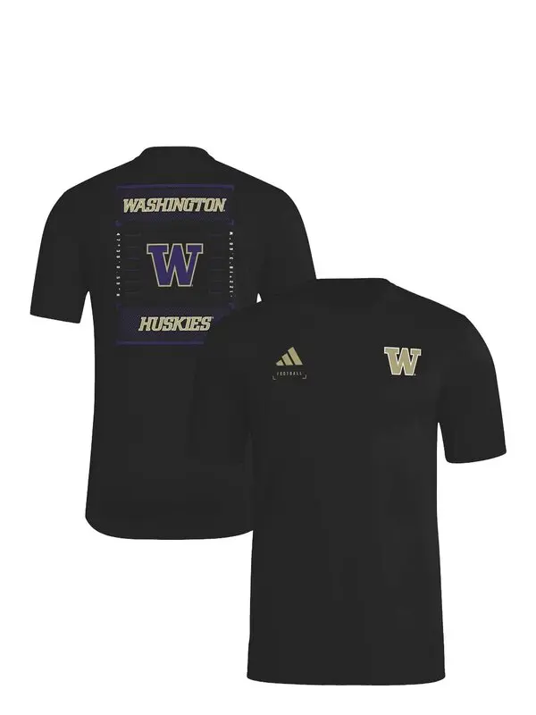 Adidas Washington Huskies Locker Football Icon Aeroready Pre-game T-shirt - Black