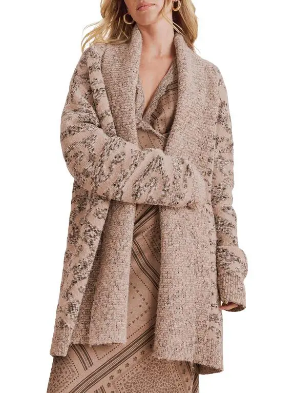 Splendid Desiree Longline Belt Cardigan - Neutral/multi