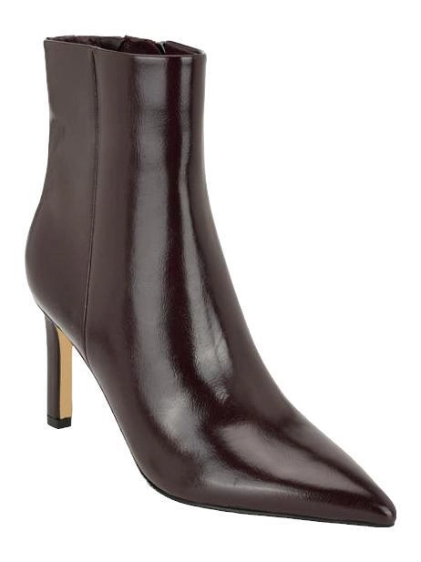 Calvin Klein Chrysta Snake Embossed Faux Leather Bootie - Dark Red