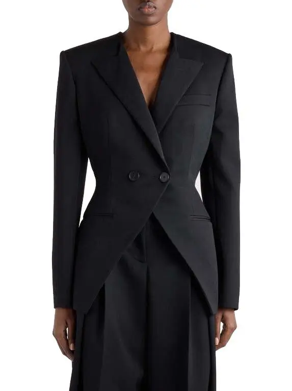 Givenchy Cutaway Wool Jacket - Black