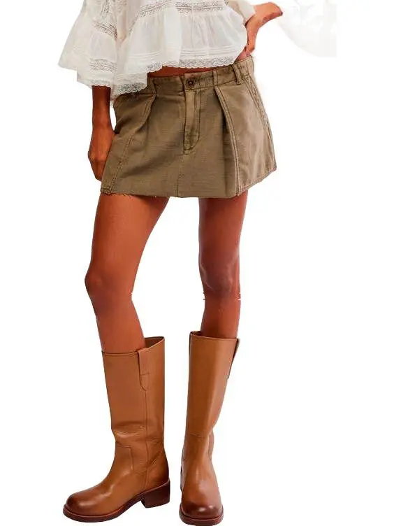 Free People Riverfront Surplus Miniskirt - Beech Leaves