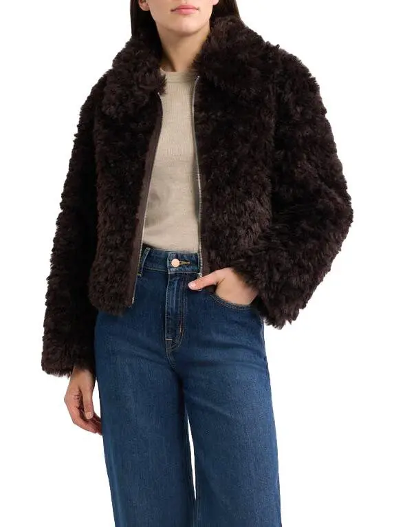 Bernardo Faux Fur Jacket - Dk Brown