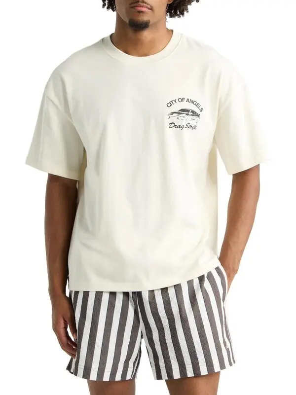 PACSUN Drag Strip Graphic T-shirt - Cream
