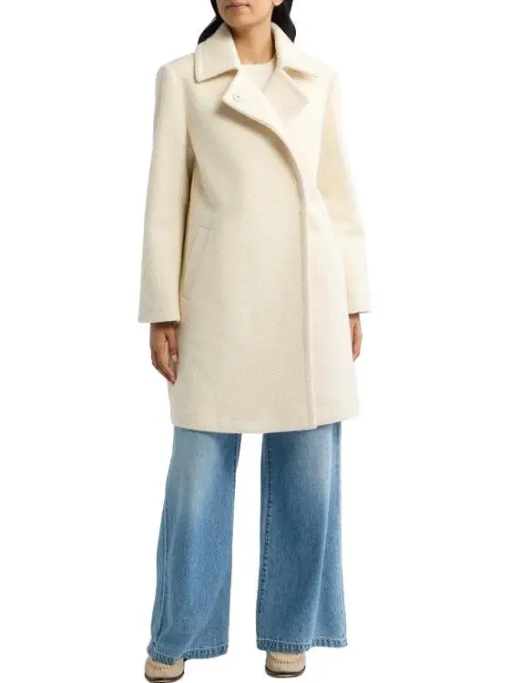 Bernardo Boucle Coat - Cream