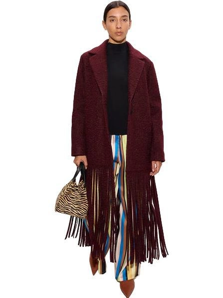 SIMONMILLER Vero Fringe Coat - Bordeaux